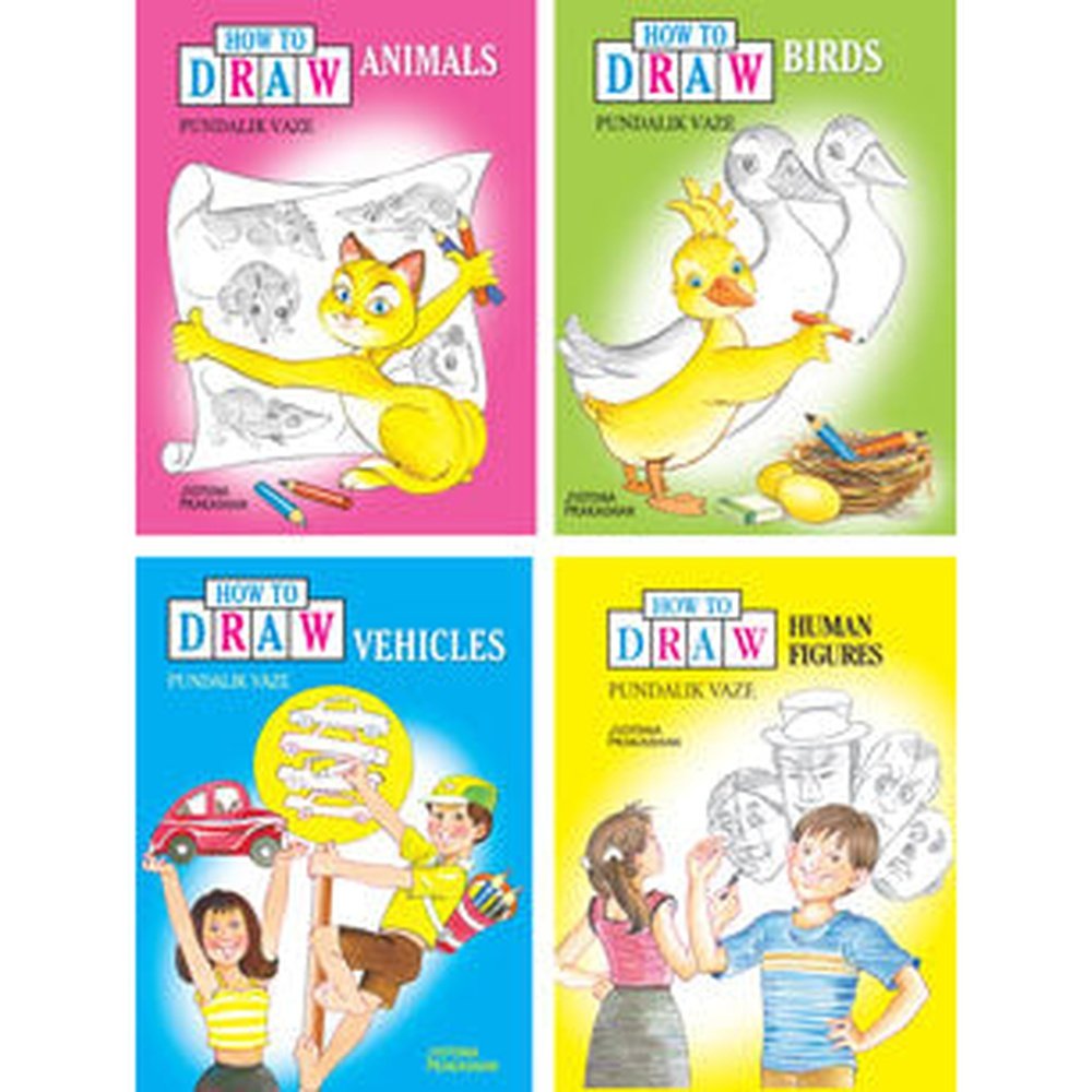 How to Draw Series (A set of 4 books) by Pundalik Vaze – Rasik Sahitya LLP